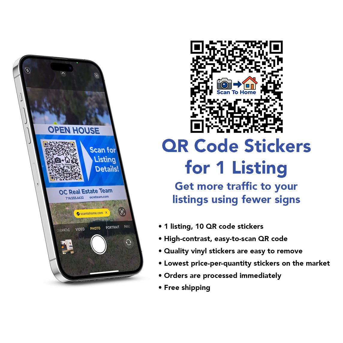 QR Code Stickers for Real Estate Signs | Starter Pack – Scan To Home